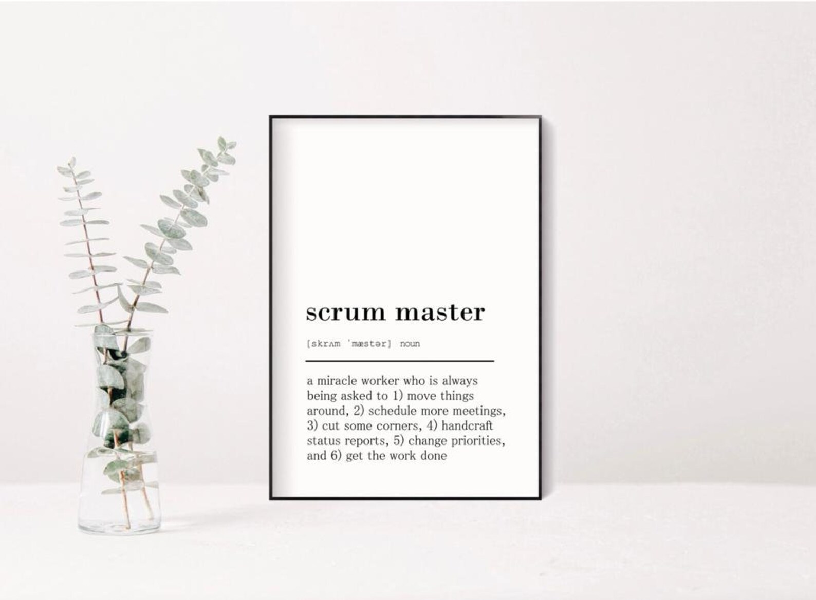 Scrum Master Gift, Scrum Master Definition Print, Scrum Master Office ...
