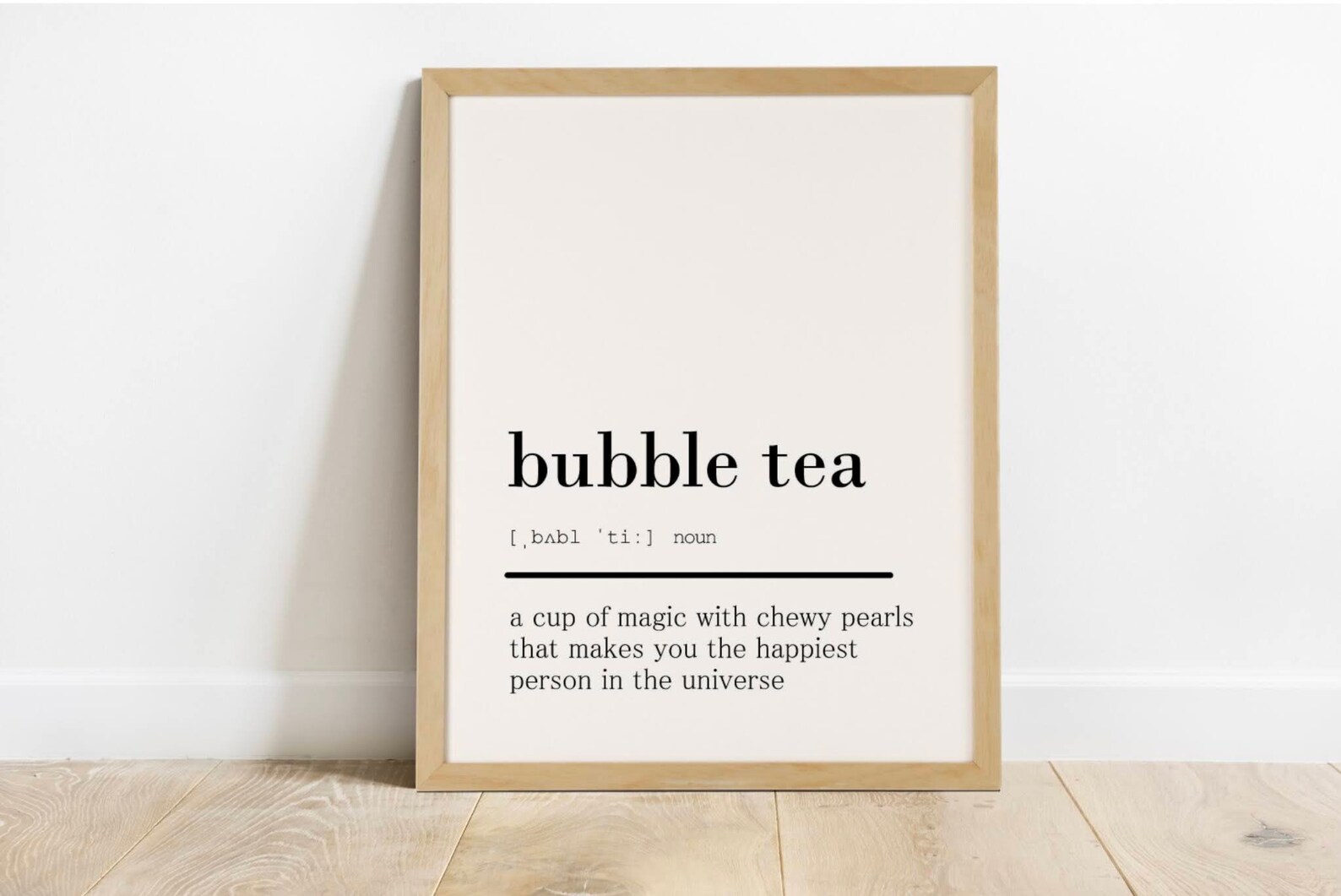 Bubble Tea Definition, Bubble Tea Printable, Dictionary Print, Gift for ...