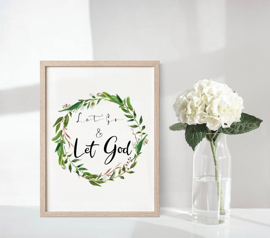 Let Go and Let God Print Christian Printable Christian Wall - Etsy