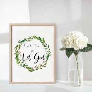 Let Go and Let God Print, Christian Printable, Christian Wall Art ...