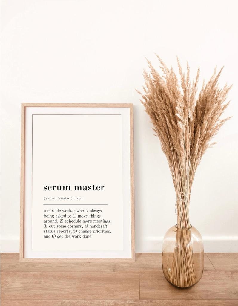 Scrum Master Gift, Scrum Master Definition Print, Scrum Master Office ...