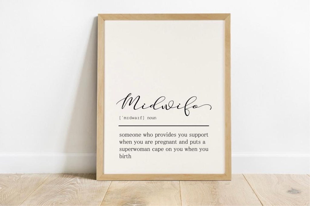 Gift for Midwife, Midwife Definition Print, Midwife Office Art, Midwife ...
