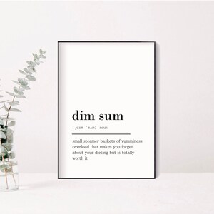 Dim Sum Definition, Dim Sum Printable, Dictionary Print, Gift for Dim ...