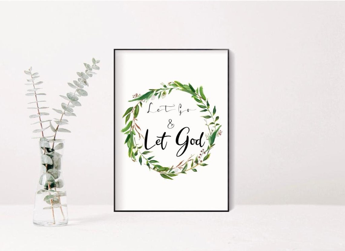 Let Go and Let God Print Christian Printable Christian Wall - Etsy