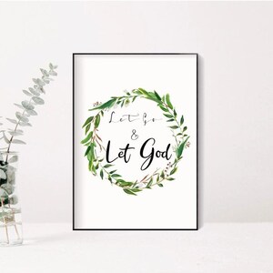Let Go and Let God Print, Christian Printable, Christian Wall Art ...