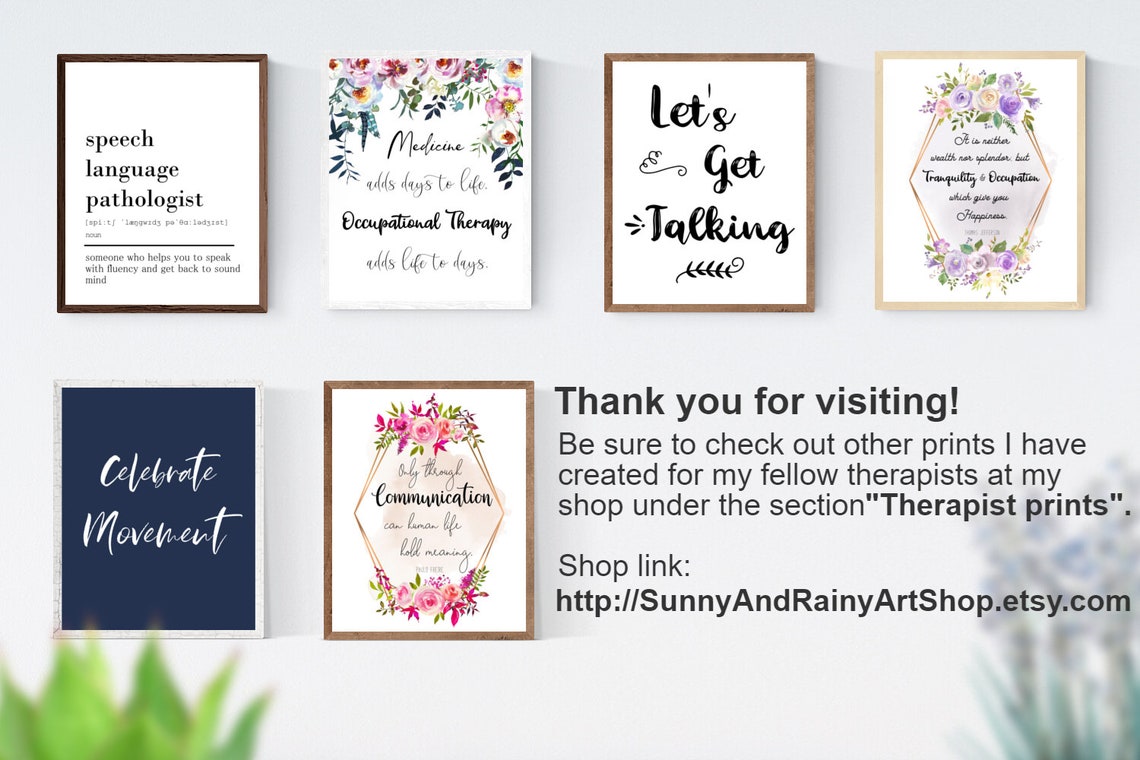 Speech Language Pathologist Print, SLP Quote Wall Art Printable, Speech ...