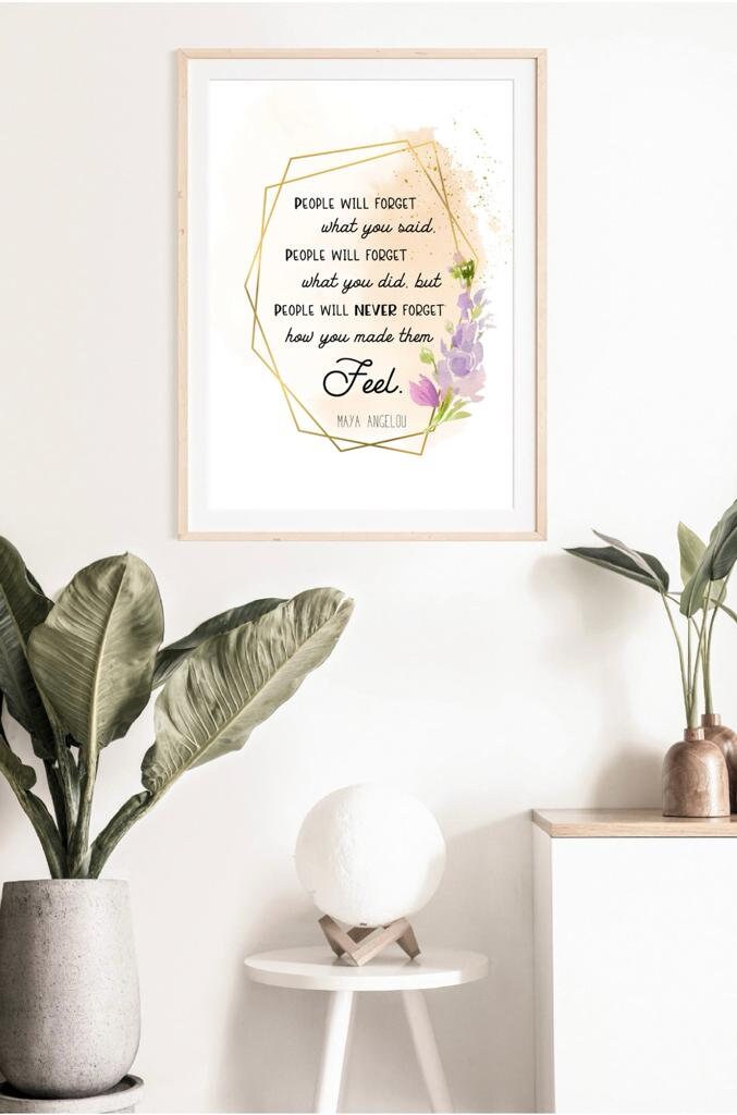 Kindness Quote Printable, Maya Angelou Quote, Watercolor Floral Print ...