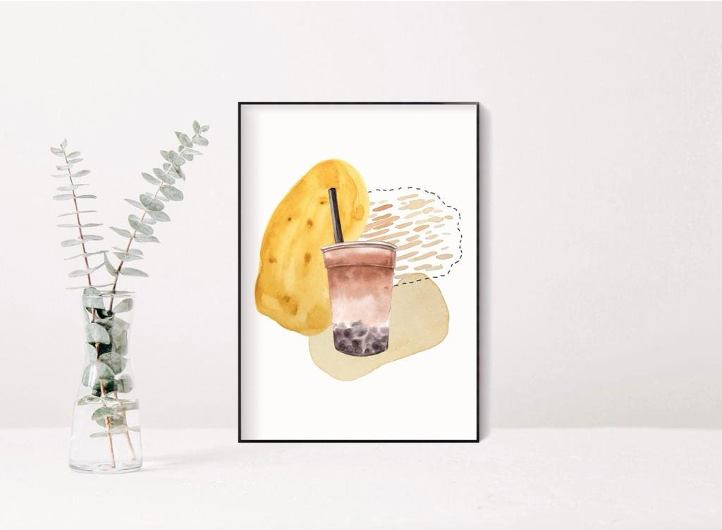 Boba Printable, Boba Wall Art, Bubble Tea Shop Wall Art, Gift for Boba ...