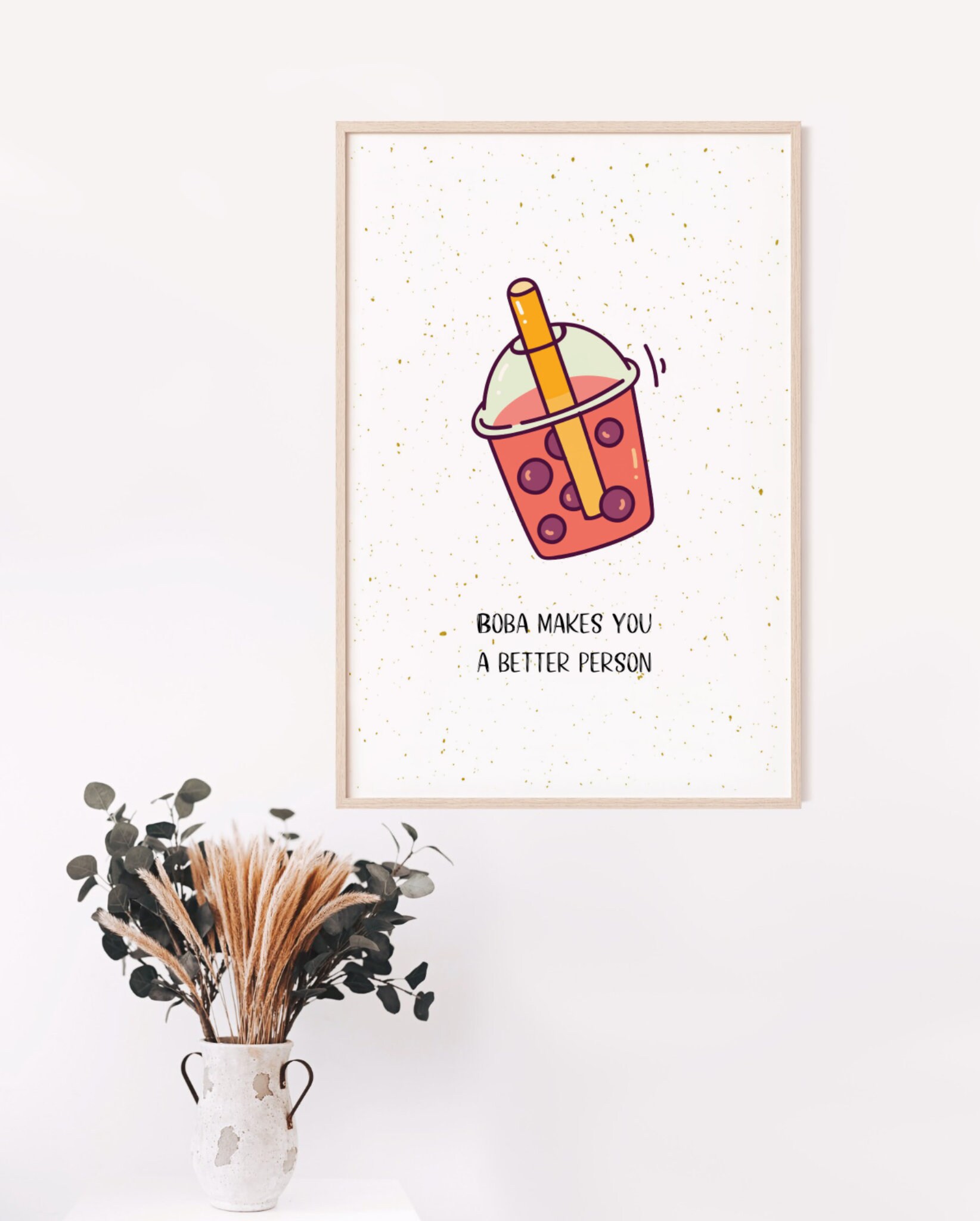 Bubble Tea Wall Art Printable, Boba Wall Art Print, Boba Quote ...