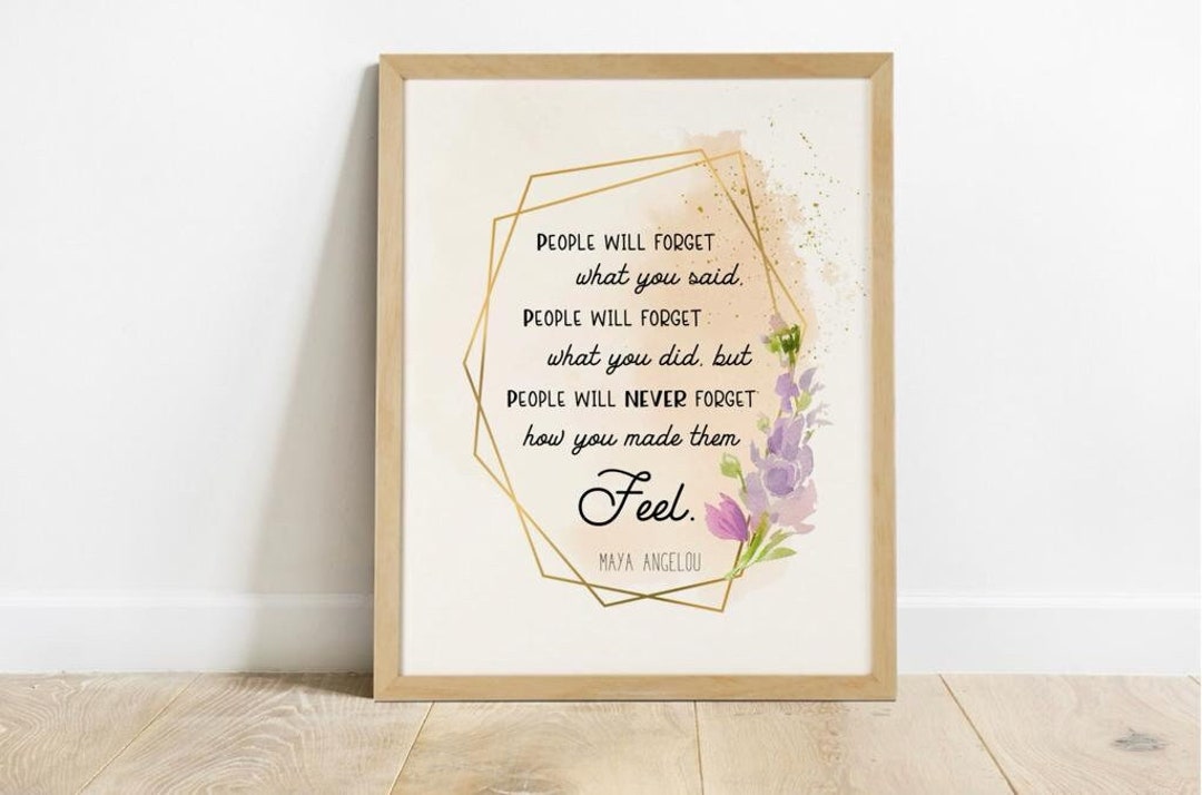 Kindness Quote Printable, Maya Angelou Quote, Watercolor Floral Print ...