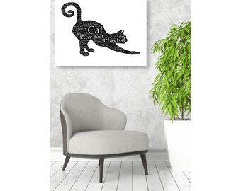Cat Word Art | Etsy