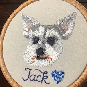 Made to Order Custom Hand Embroidered Pet Portrait Dog/cat Portrait ...
