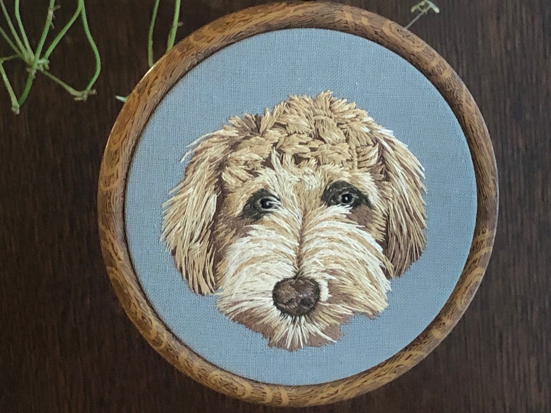 Made to Order Custom Hand Embroidered Pet Portrait Dog/cat Portrait ...
