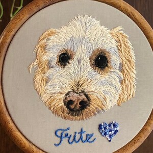 Made to Order Custom Hand Embroidered Pet Portrait Dog/cat Portrait ...