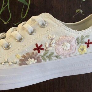 Made to Order-embroider Your Custom Design on Sneakers-hand Embroidered ...