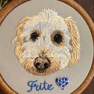 Made to Order Custom Hand Embroidered Pet Portrait Dog/cat Portrait ...