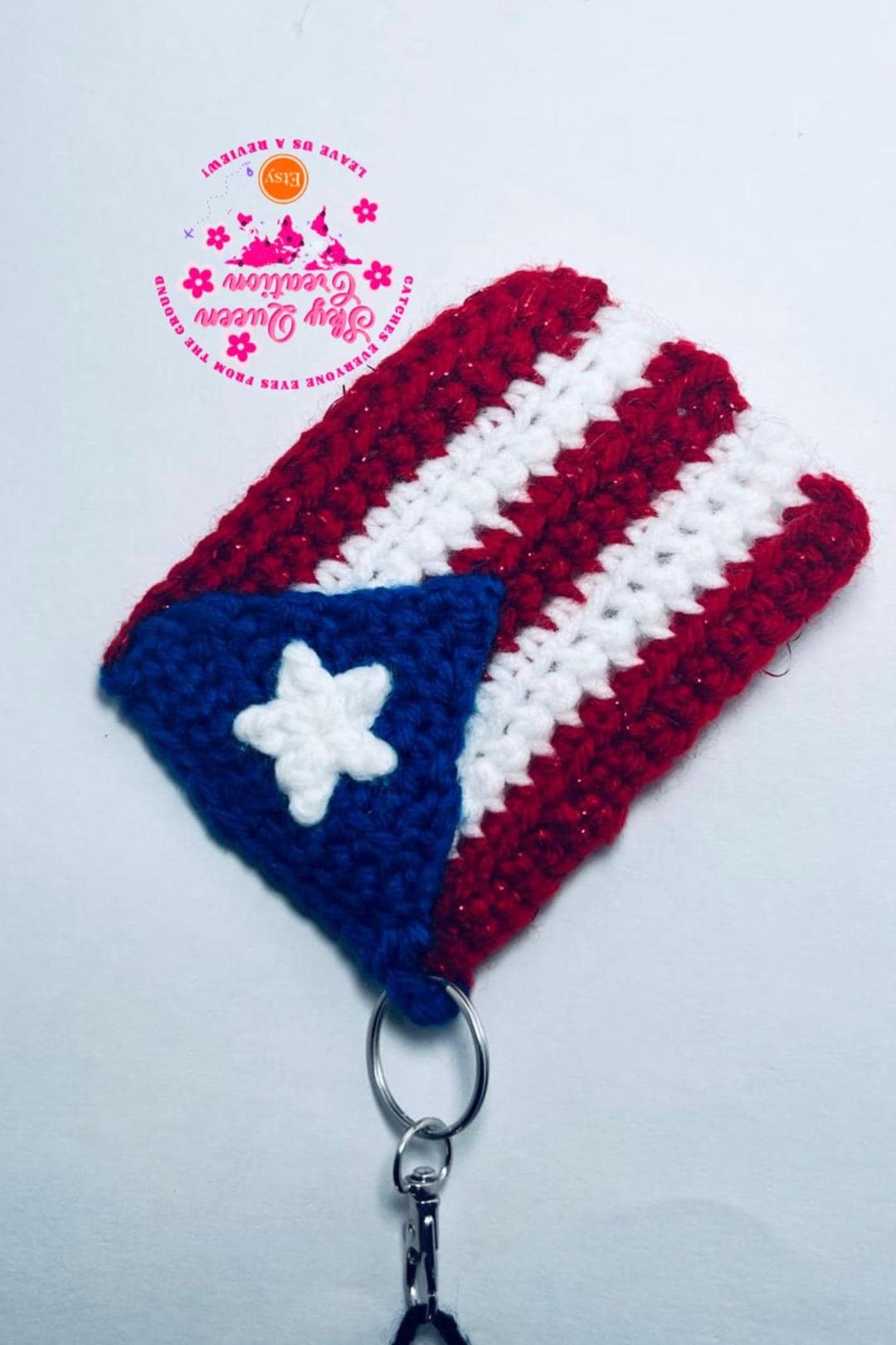 Puerto Rico Crochet Flag Keychain Luggage Tag 3-4!inches - Etsy