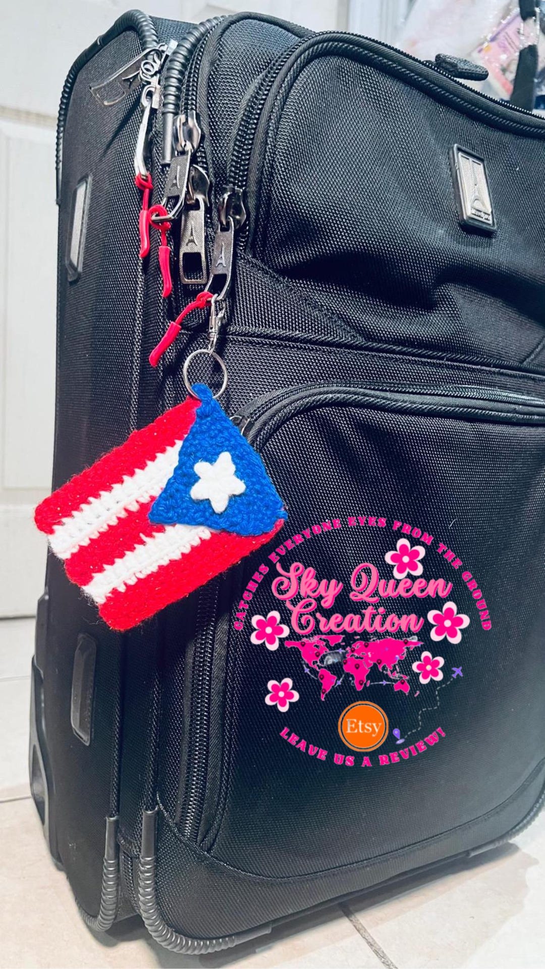 Puerto Rico Crochet Flag Keychain Luggage Tag - Etsy