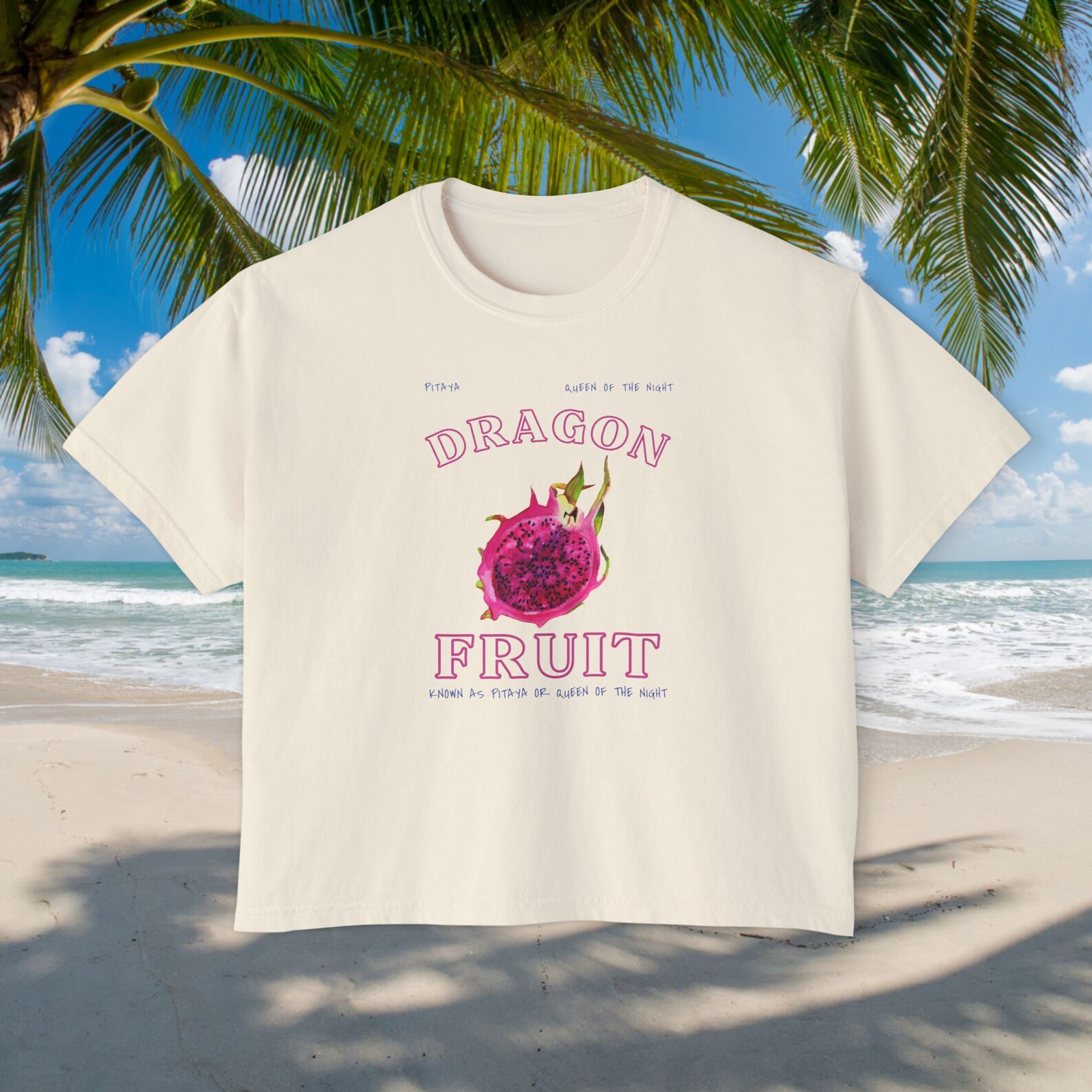 Dragonfruit Pitaya Fruity Vibes Women's Boxy Tee Beach Shirt - Etsy