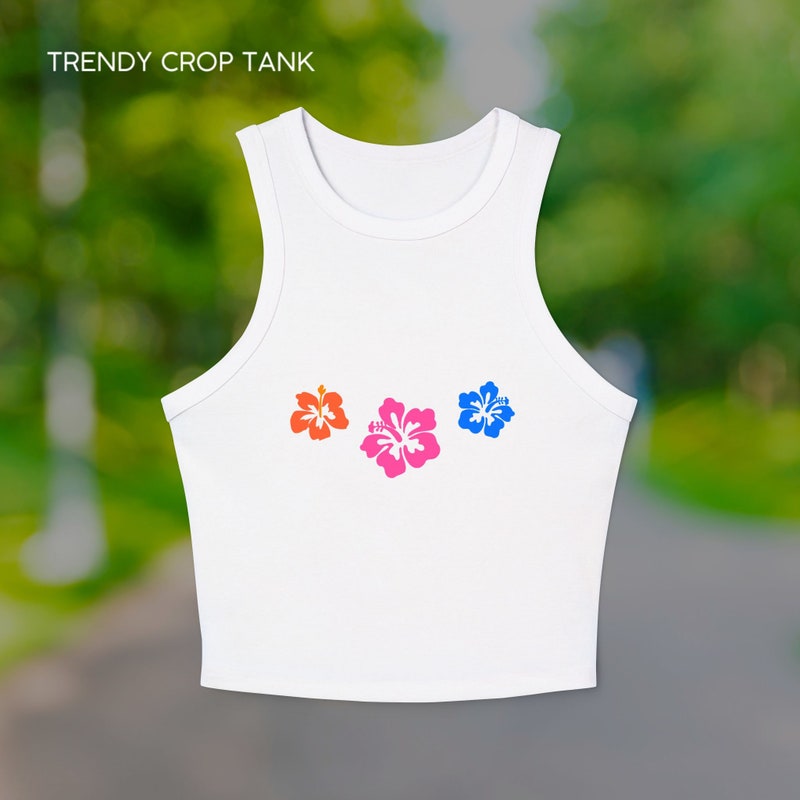 Flower Embroidered Tank Top - Etsy