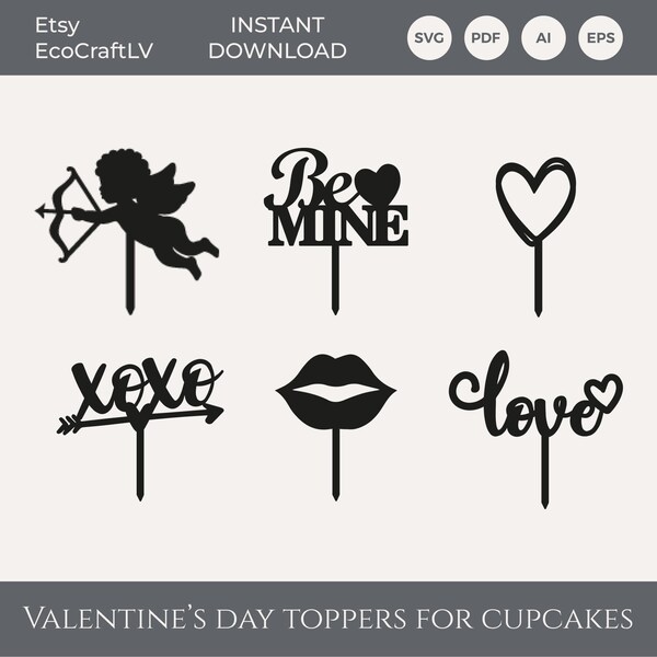 Valentines Day Toppers - Etsy