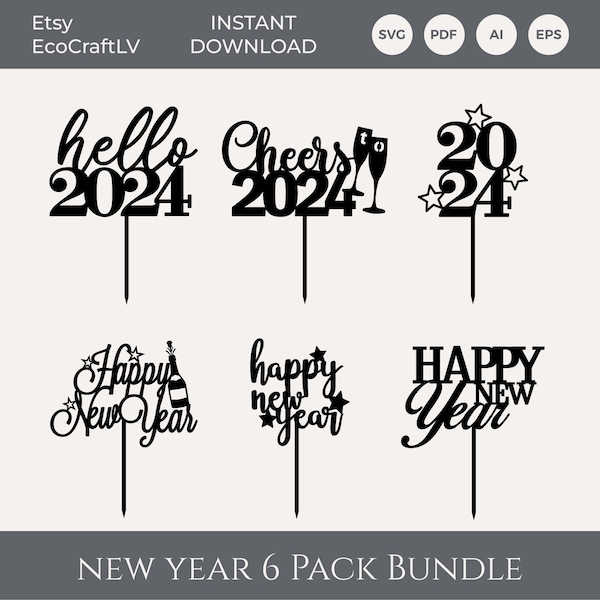 New Year Cake Topper - Etsy