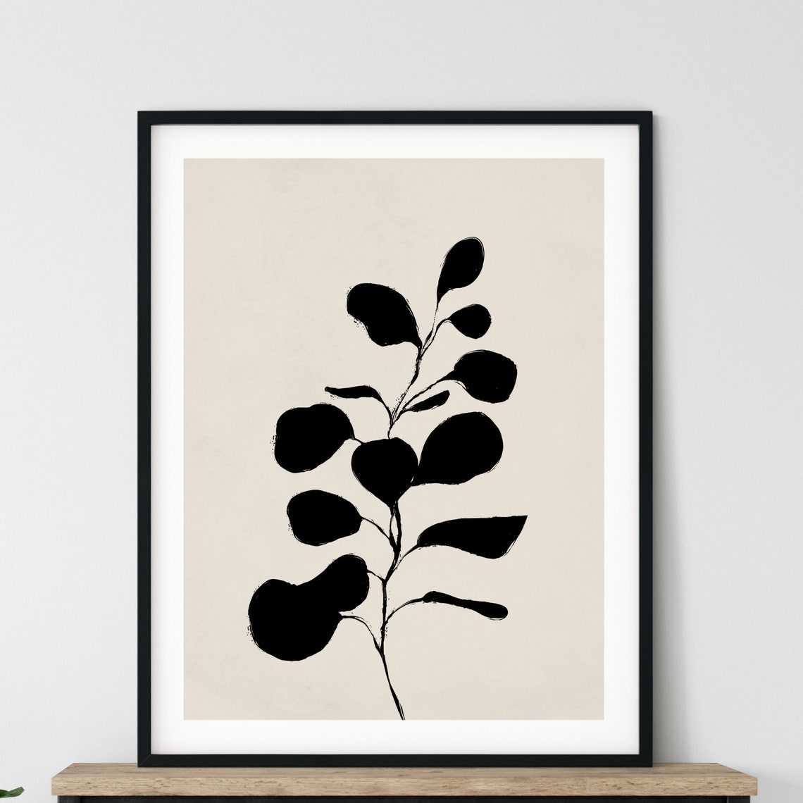 Botanical Print Set of 3 Black Beige Wall Art Boho Wall Art - Etsy
