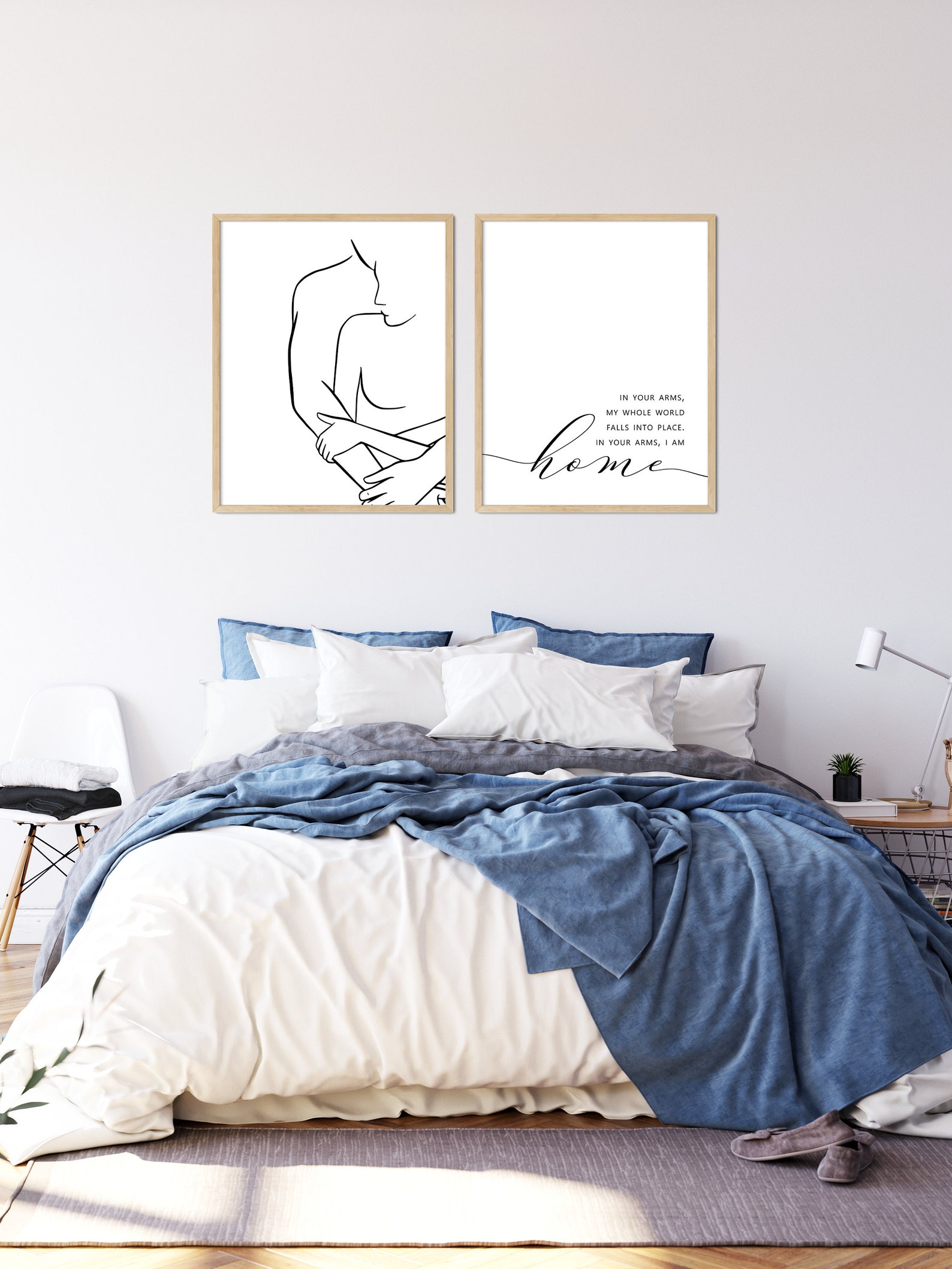 Abstract Couple Line Art Printable Bedroom Wall Art Set of 2 - Etsy