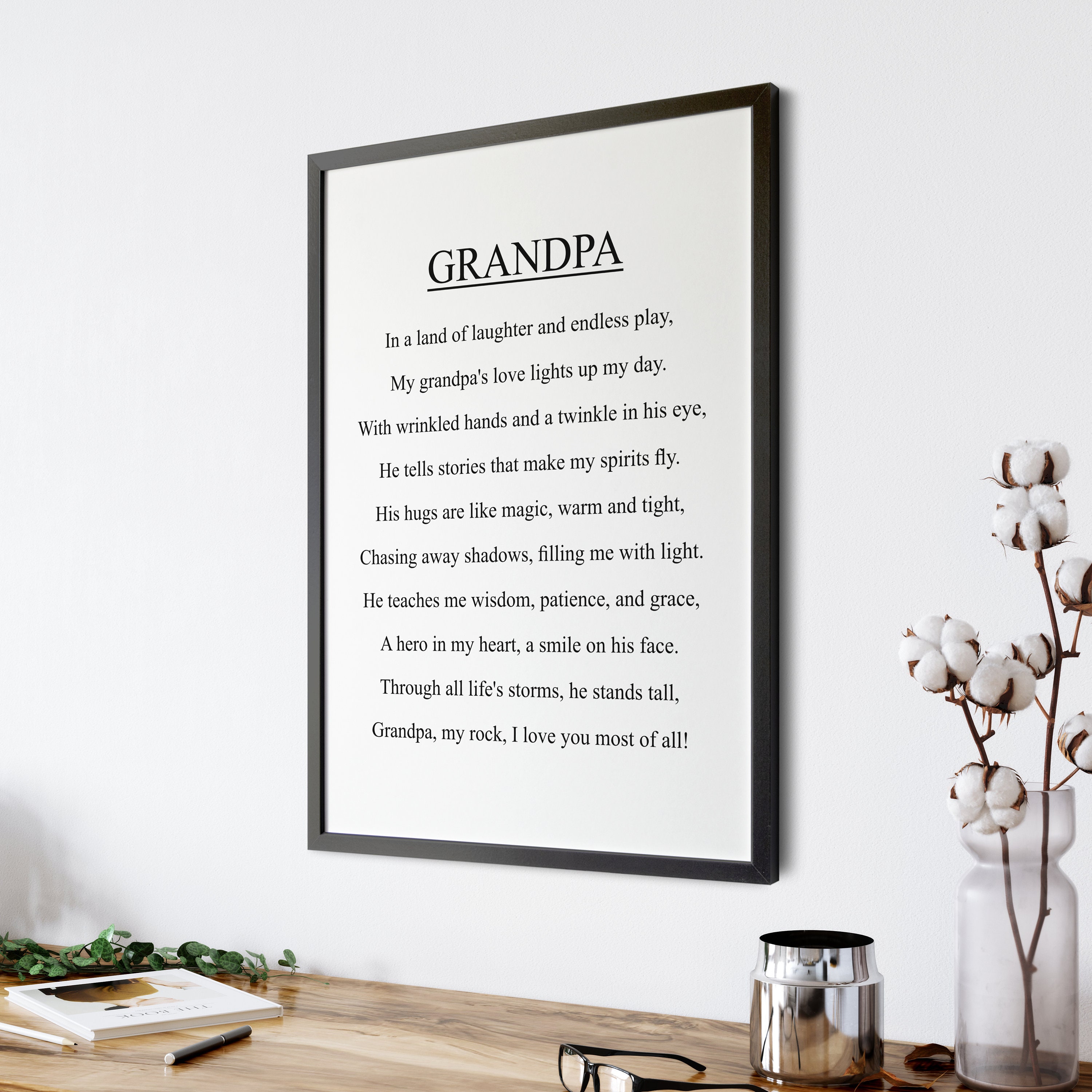 Grandpa Poem Printable, Gift for Grandpa From Grandkids, Father's Day ...