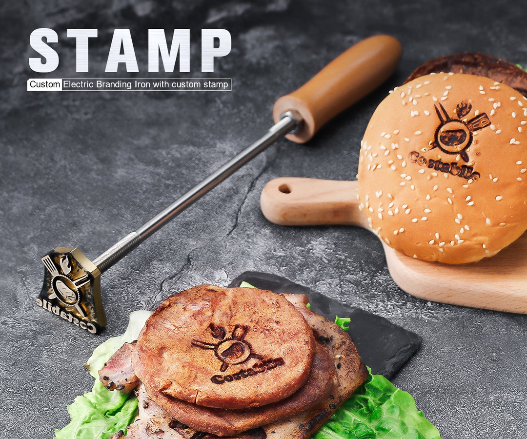 Custom Burger Stamp BBQ Branding Personalised Bread Stamp for Holiday ...