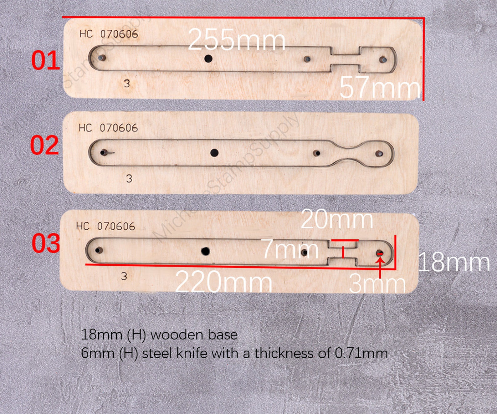 Leather Cutting Dies, 3 Styles Keyfob Custom Leather Cutting Die Cut ...