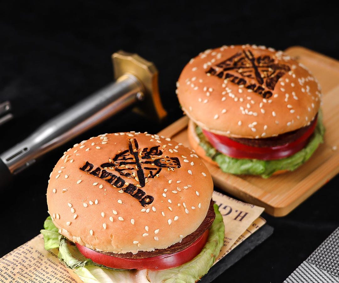 Custom Branding Iron for Burger, BBQ Branding Iron, Burger Stamp ...