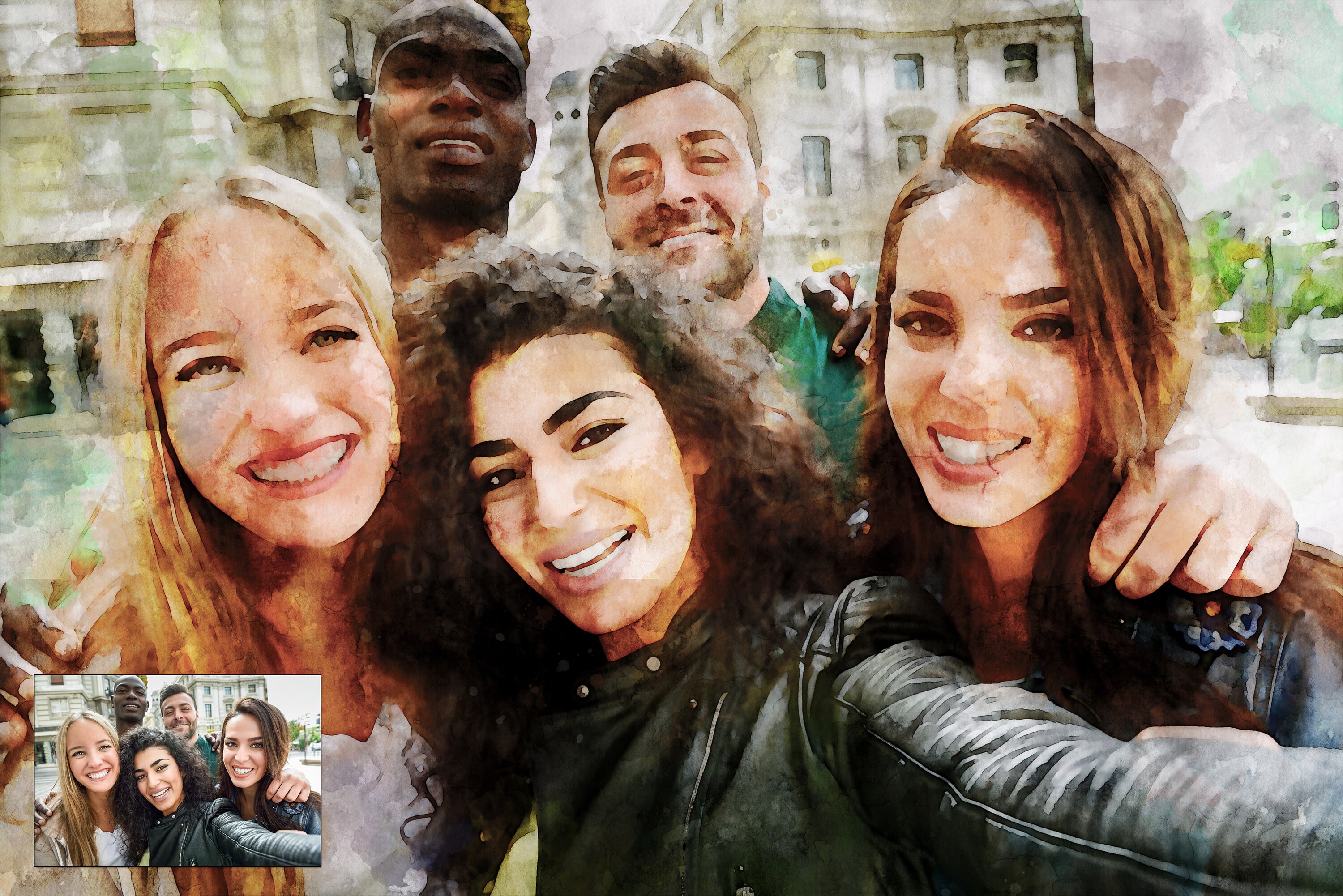 Custom Digital Watercolor Portrait Painting From Photo | Etsy