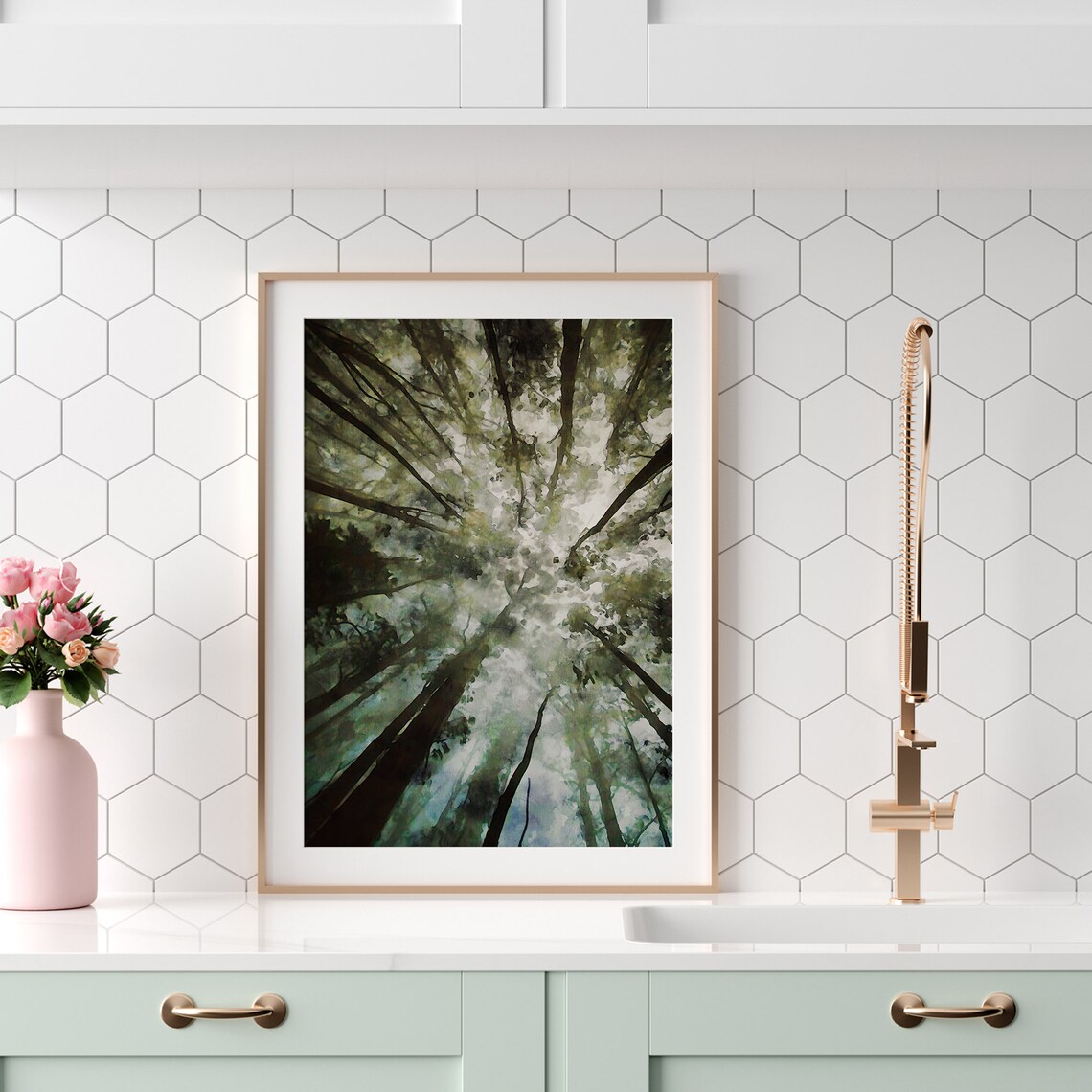 Digital Watercolor Forest Printable Nature Digital Print - Etsy