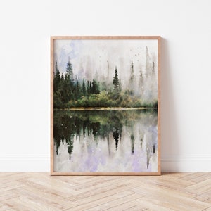 Digital Watercolor Forest Printable | Nature Digital Print, Forest ...