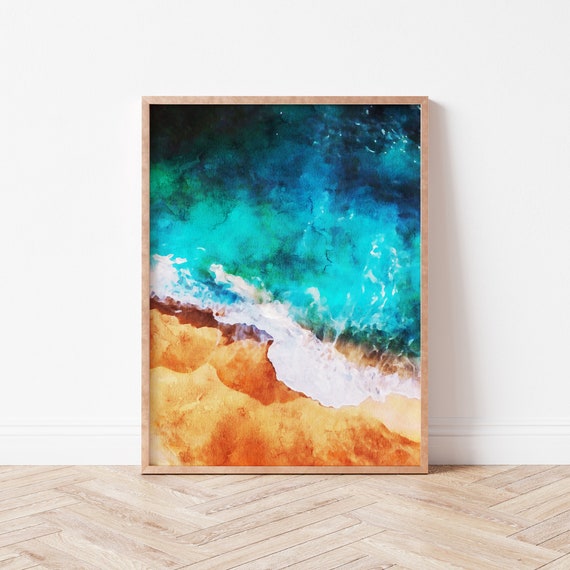 Digital Watercolor Ocean Printable Beach Digital Print - Etsy