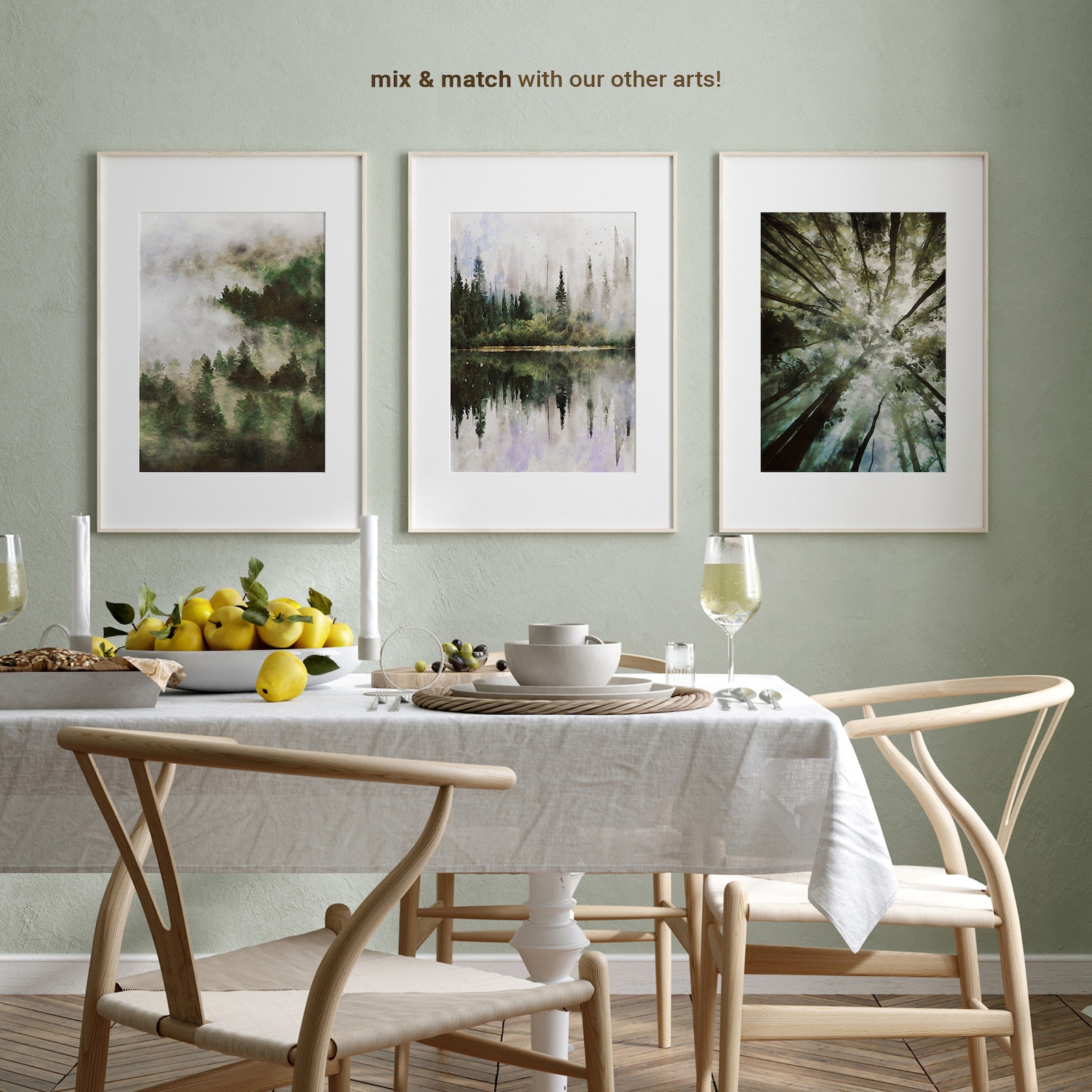 Digital Watercolor Forest Printable Nature Digital Print - Etsy