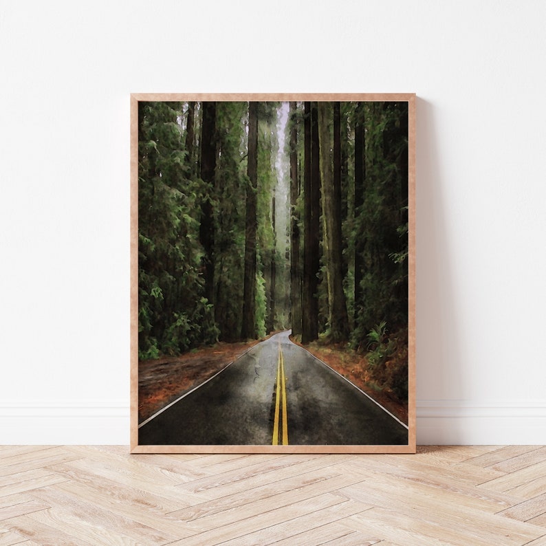 Digital Watercolor Forest Printable Nature Digital Print | Etsy