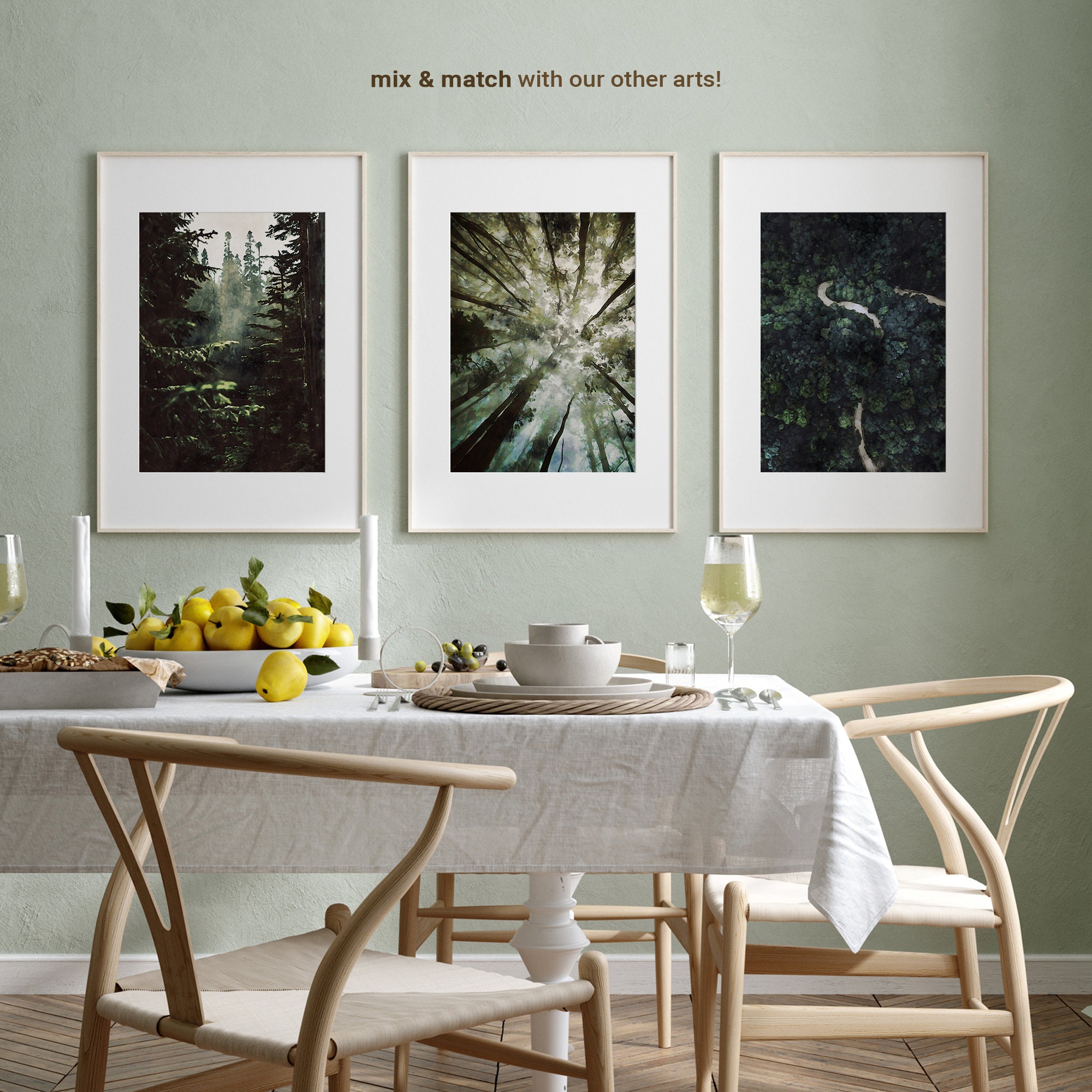 Digital Watercolor Forest Printable | Nature Digital Print, Forest ...