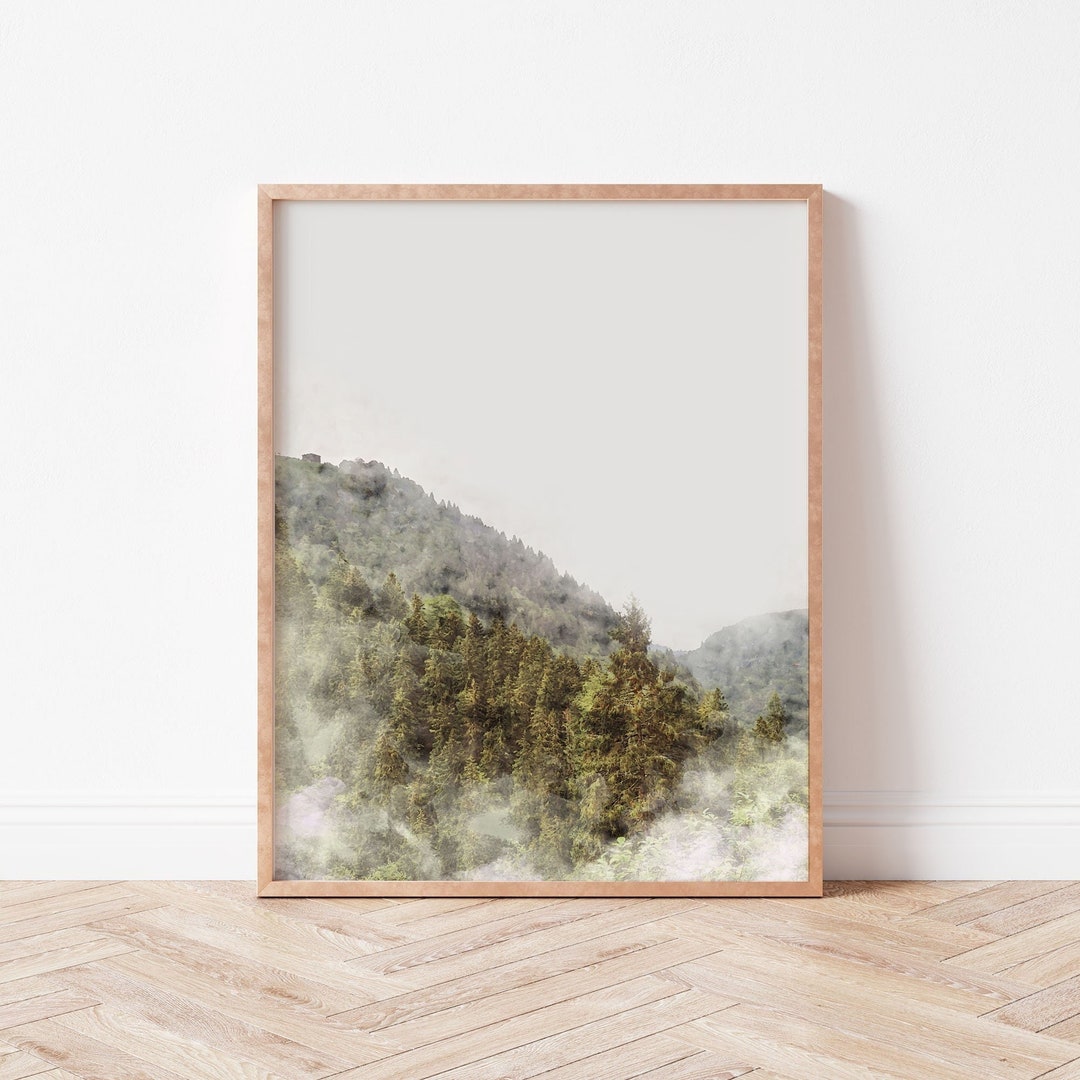 Digital Watercolor Forest Printable Nature Digital Print, Forest Print ...