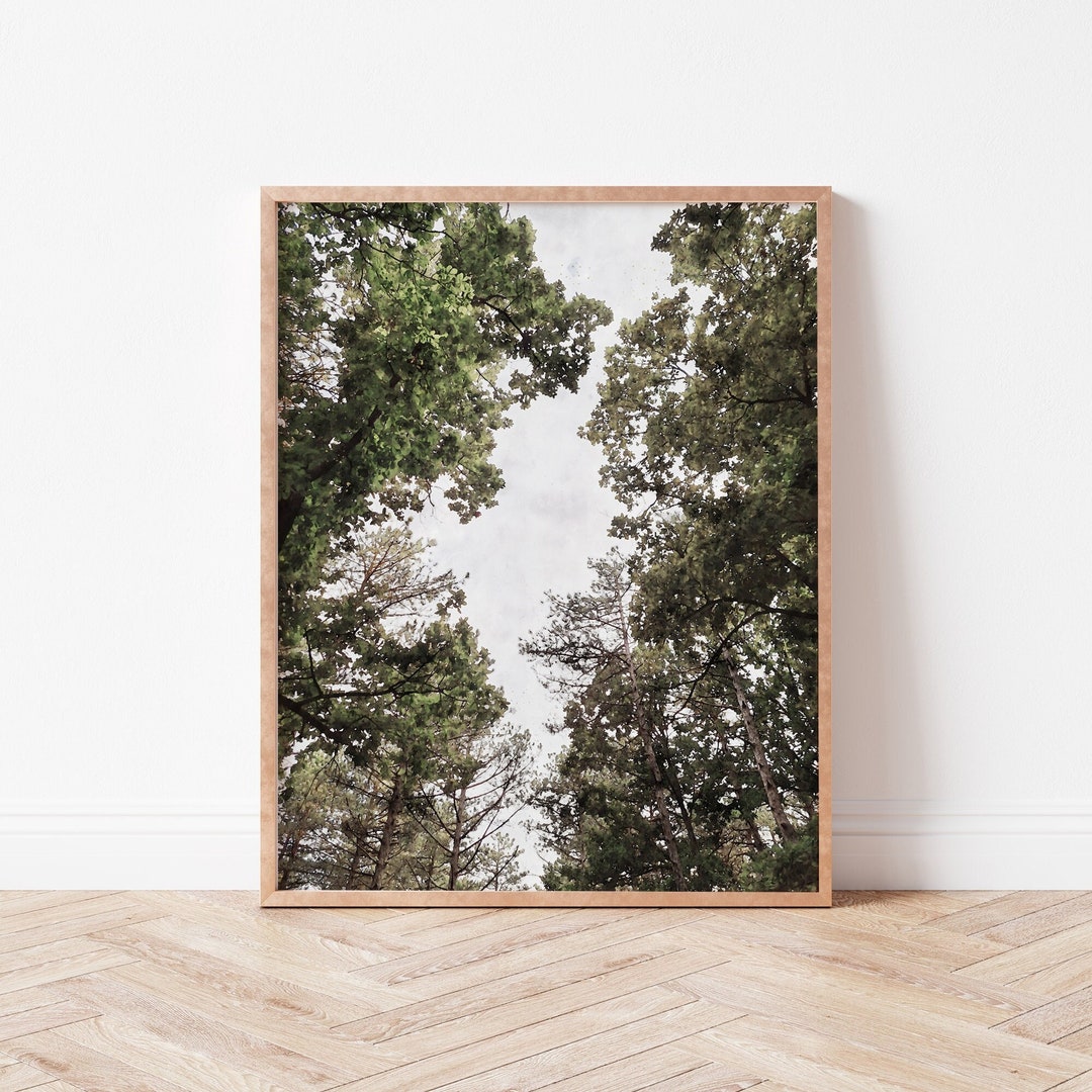 Digital Watercolor Forest Printable | Nature Digital Print, Forest ...