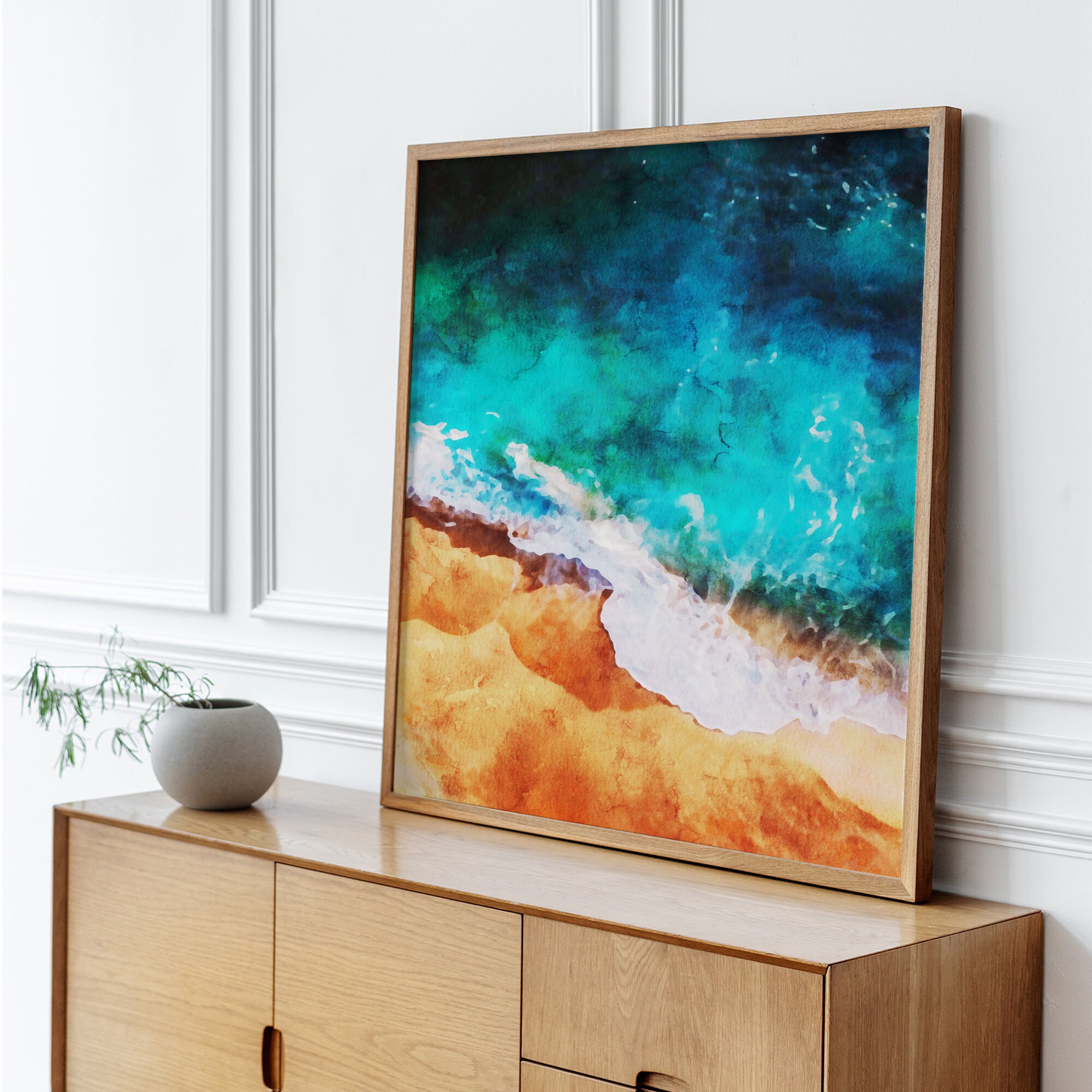 Digital Watercolor Ocean Printable Beach Digital Print | Etsy