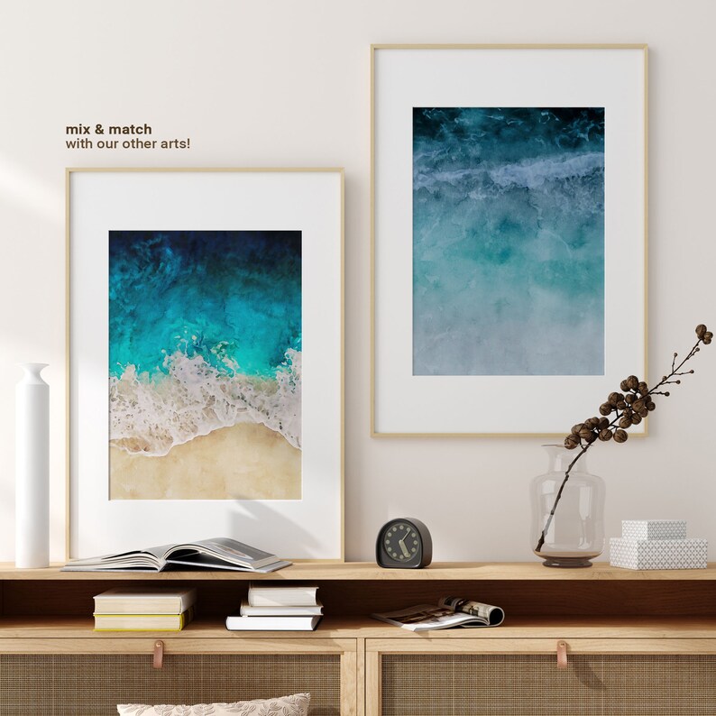 Digital Watercolor Ocean Printable | Beach Digital Print, Coastal Print ...