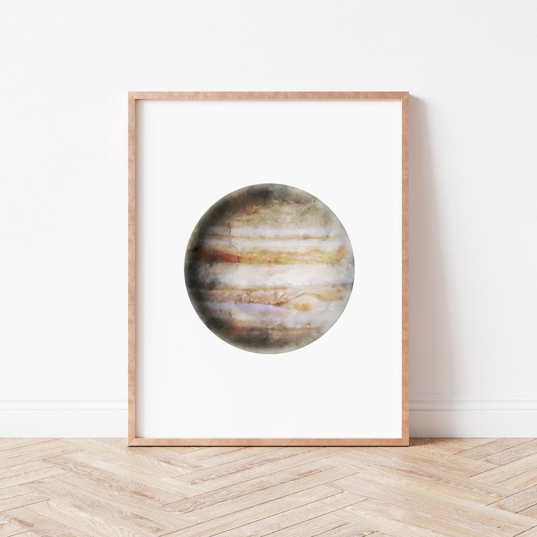 Watercolor Jupiter Planet Printable | Space Theme Nursery Art, Digital ...