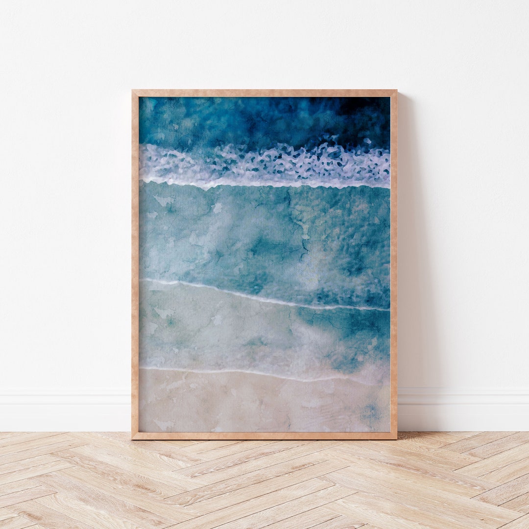 Digital Watercolor Ocean Printable | Beach Digital Print, Coastal Print ...