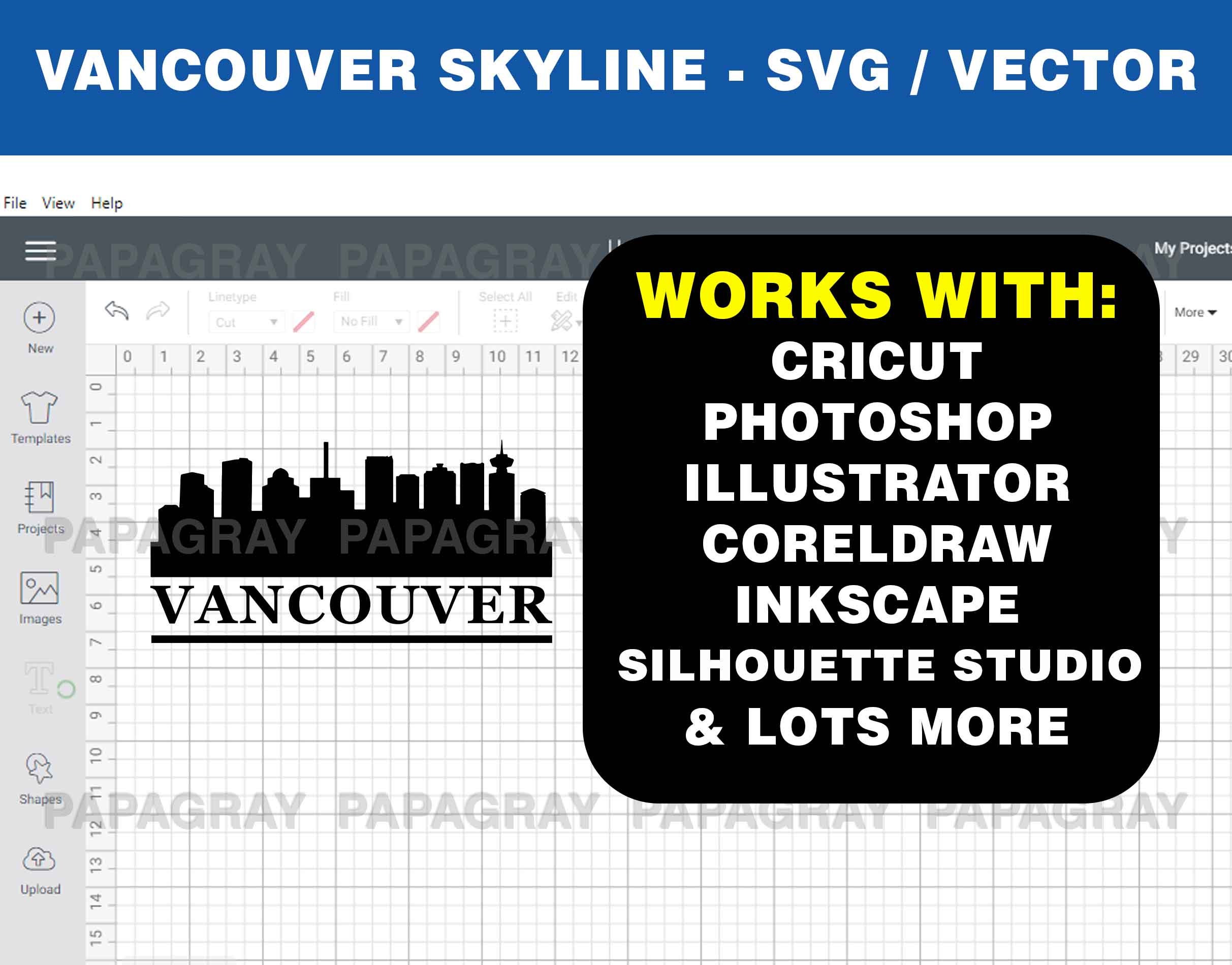 Vancouver Skyline SVG Digital Download Vancouver SVG | Etsy