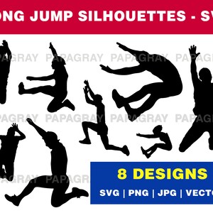 Long Jump SVG Graphic Pack 8 Designs Digital Download - Etsy UK