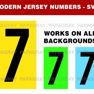 Modern Jersey Numbers SVG Pack - 10 Numbers | Digital Download ...