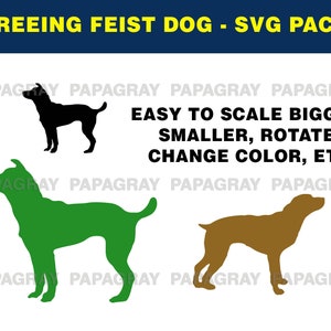 Treeing Feist Dog Silhouette Pack - 6 Designs | Digital Download ...