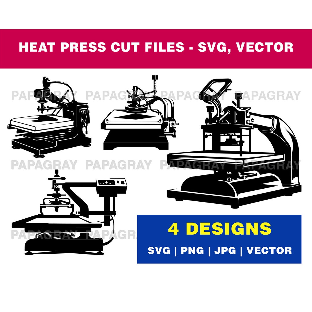 Heat Press SVG Cut Files - 4 Designs | Digital Download | Sublimation ...